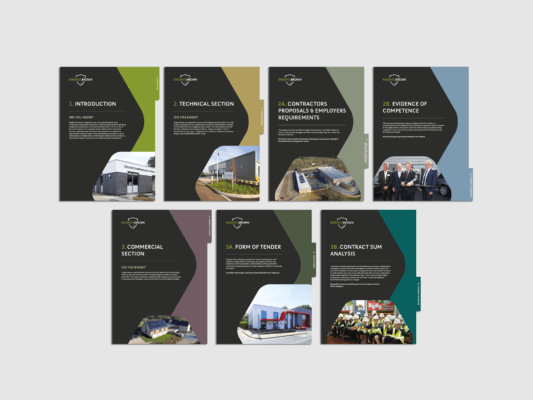 Eye-catching Tender Folder Design for Knights Brown